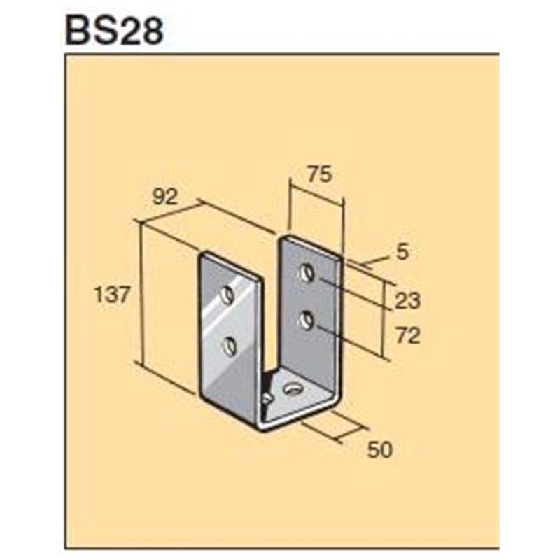 Bowmac Post & Bearer Bracket Stainless Steel BS28 | Bunnings Warehouse