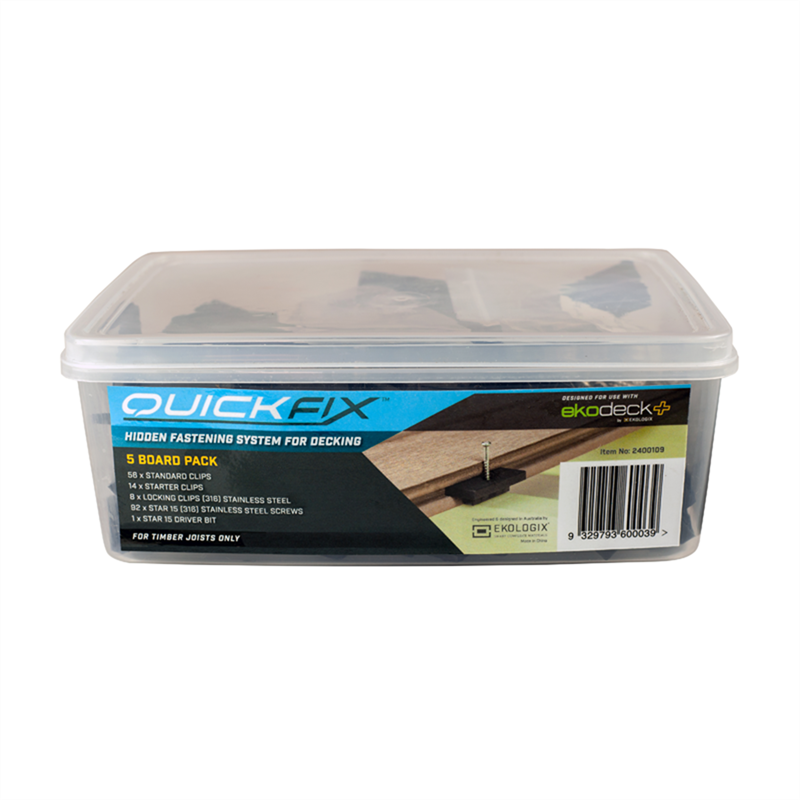 Ekodeck Plus Quickfix Concealed Fix Kit 5 Board Pack Ekodeck | Bunnings ...