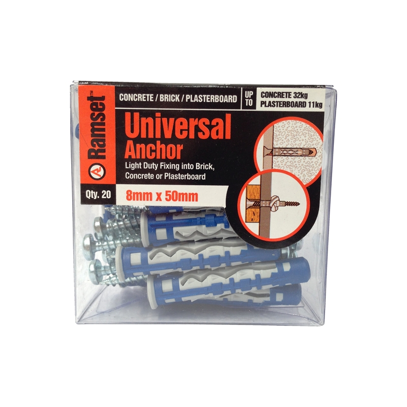 Ramset Universal Anchor 8x50mm 20pk | Bunnings Warehouse